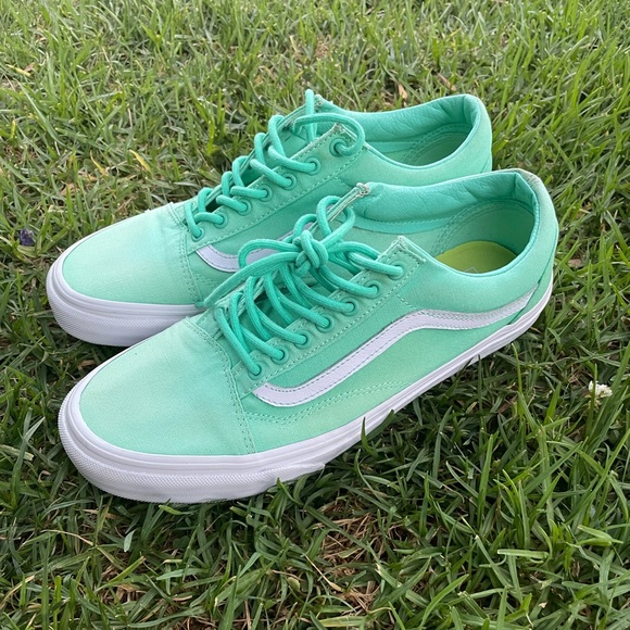 Vans | Shoes | Vans Old Skool Low Top Sneakers Turquoise Preowned Size ...